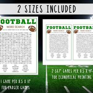 Football Word Search Game | Super Bowl Party Games | Printable Super ...