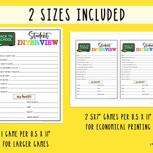 Back to School Student Interview First Day of School All - Etsy