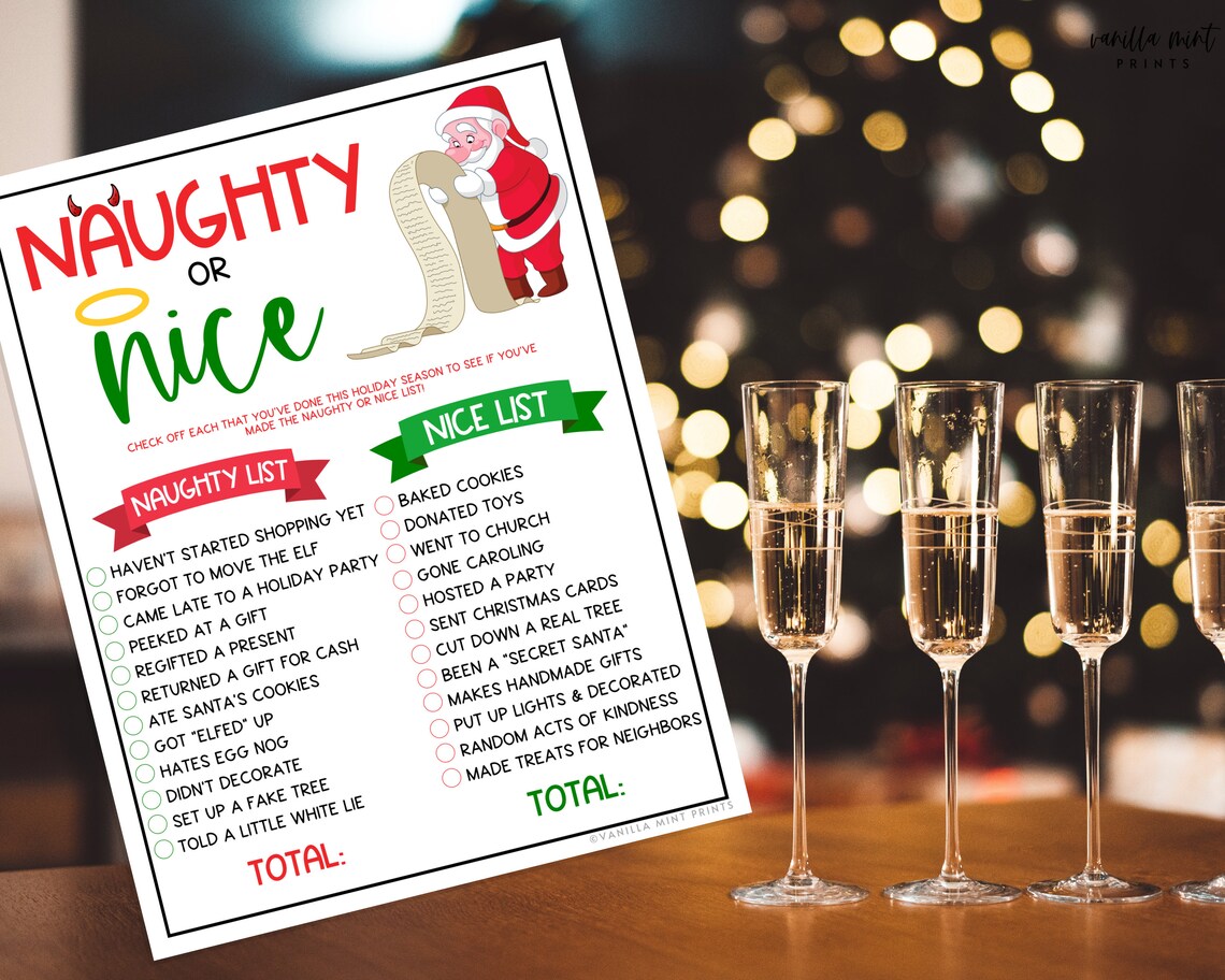 Holiday Office Party Naughty or Nice Game Fun Xmas Games - Etsy