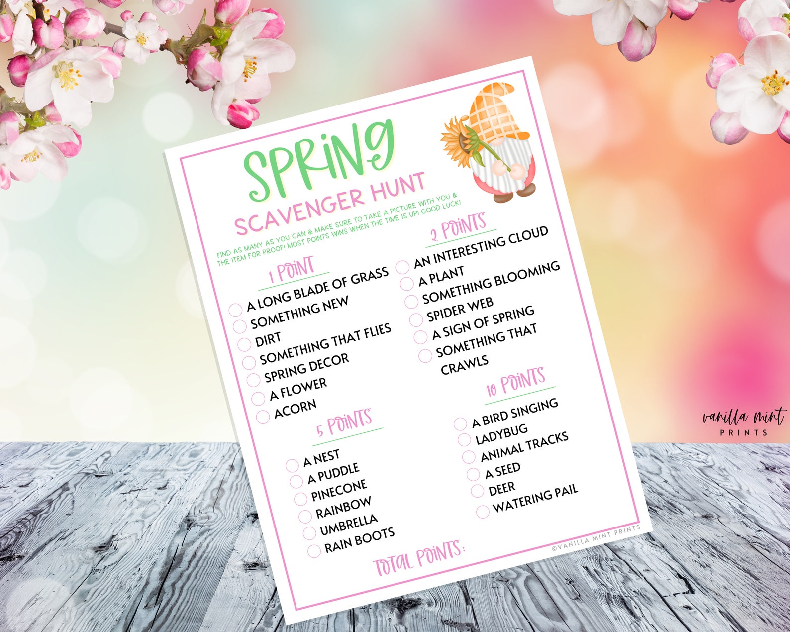 Spring Scavenger Hunt Printable Springtime Games Party | Etsy