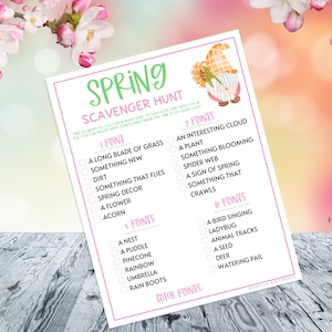 Spring Scavenger Hunt | Printable Springtime Games | Party Games ...