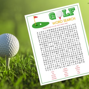 Golf Word Search Game | Printable Golf Team Party Games | Masters Golf ...