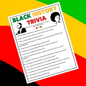 Black History Month Trivia Game | African American History Celebration ...