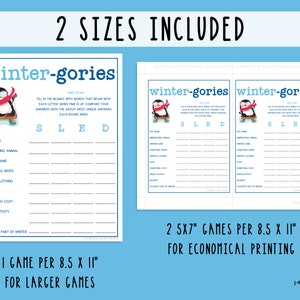 Winter Scattergories Game | Wintergories Printable Games | Fun ...