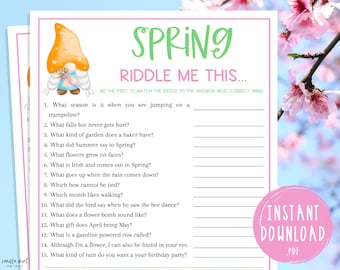 Spring Riddle Me This Game | Printable Springtime Game | Spring ...