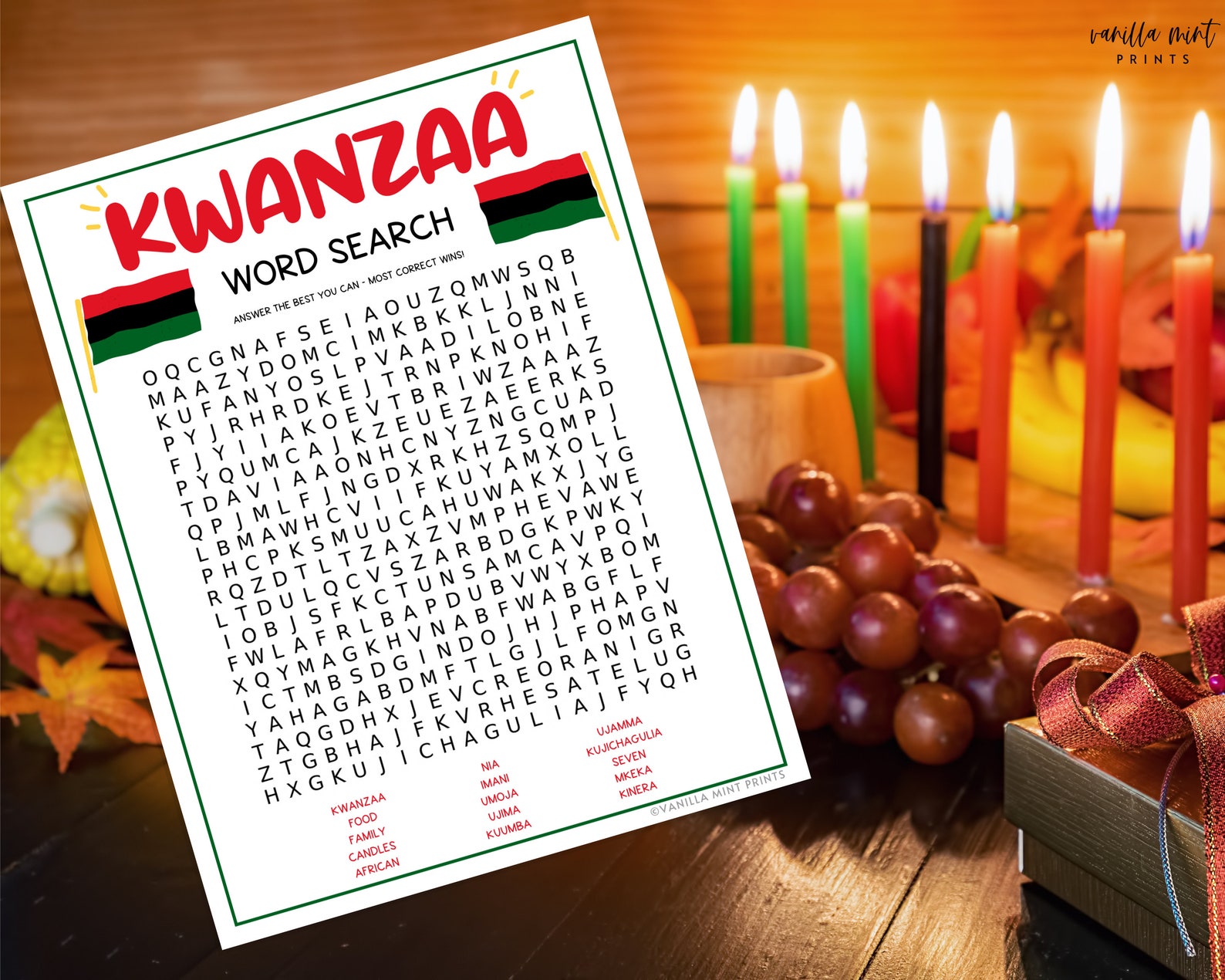 Kwanzaa Word Search | Printable Kwanzaa Party Games | Fun Activities ...