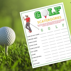 Golf Scattergories Game | Printable Golf Team Party Game | Masters Golf ...