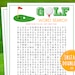 Golf Word Search Game Printable Golf Team Party Games Masters Golf ...