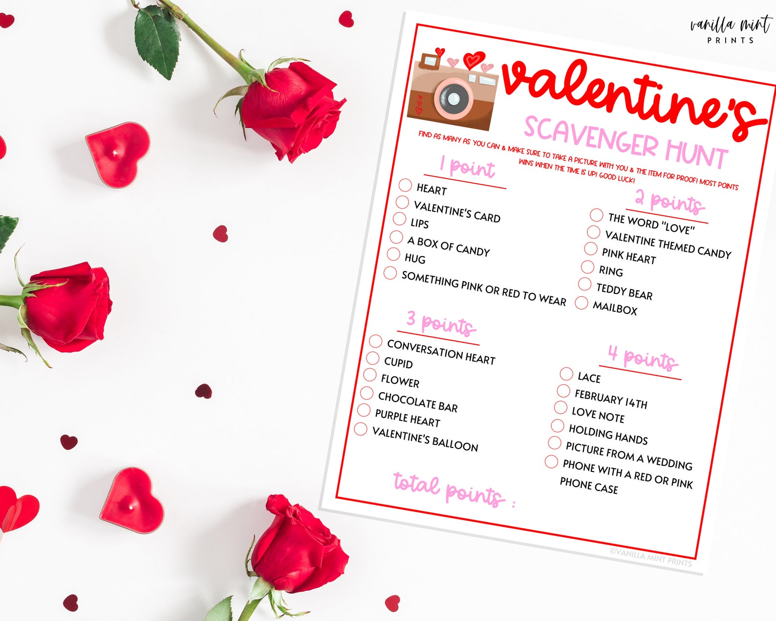 Valentine's Day Scavenger Hunt Game Valentine Printable - Etsy