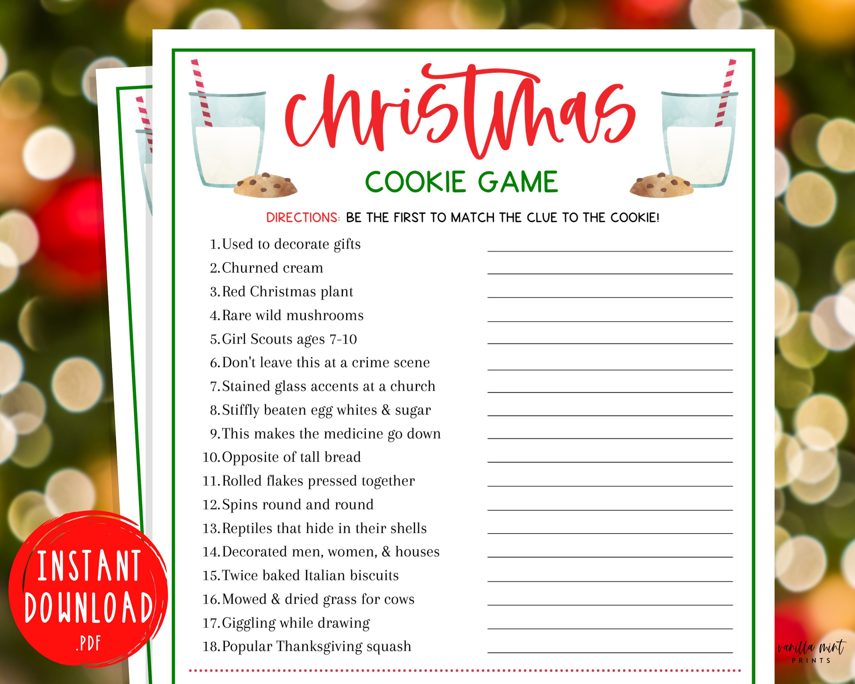 Christmas Cookie Game Game Christmas Trivia Printable Games - Etsy UK