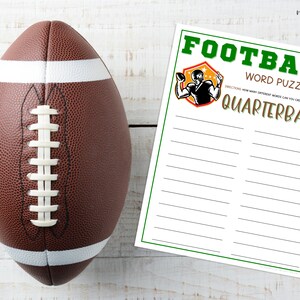 Football Word Puzzle Game | Super Bowl Party Games | Printable Super ...