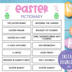 Easter Pictionary Game Printable Easter Games Party Games Easter ...