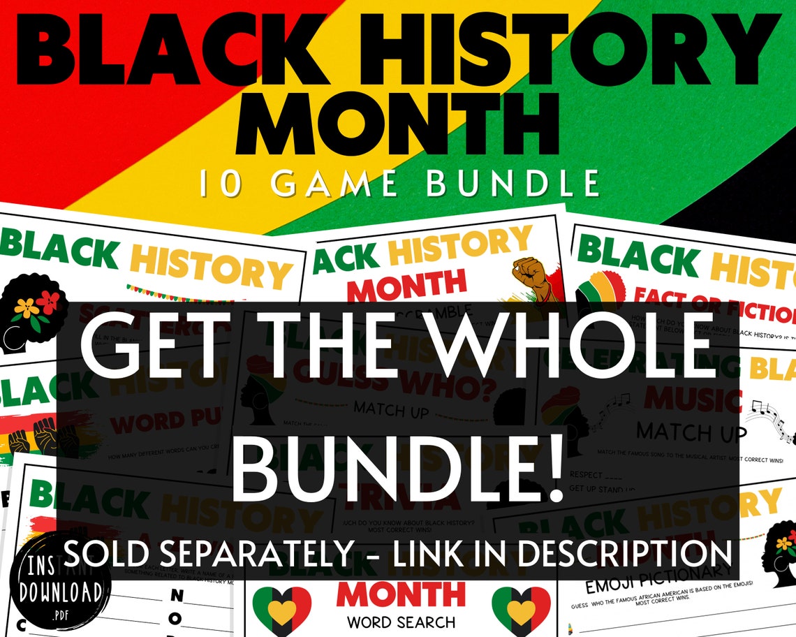 Black History Month Guess Who Match up Trivia Game African - Etsy