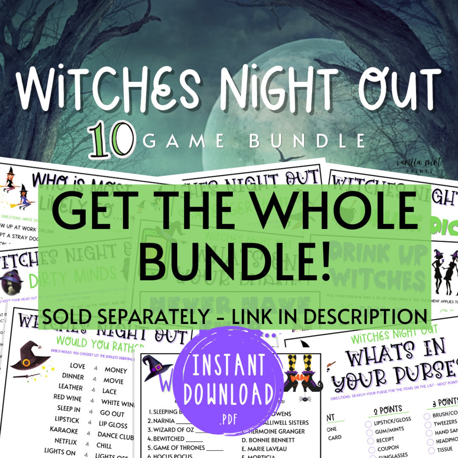 Witches Night Out Drinking Game Drink up Witches Drink If Fun Halloween ...
