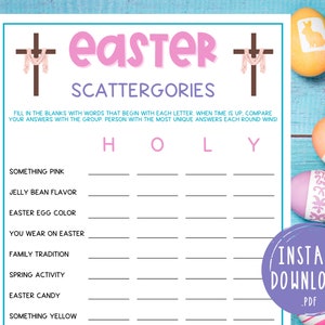 Easter Scattergories Game | Printable Easter Games | Party Games ...