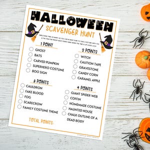 Halloween Scavenger Hunt Game Halloween Printable Games Halloween Games ...