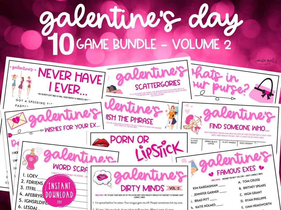 Galentine's Day Game BUNDLE Volume 2 | 10 Galentines Printable Games ...