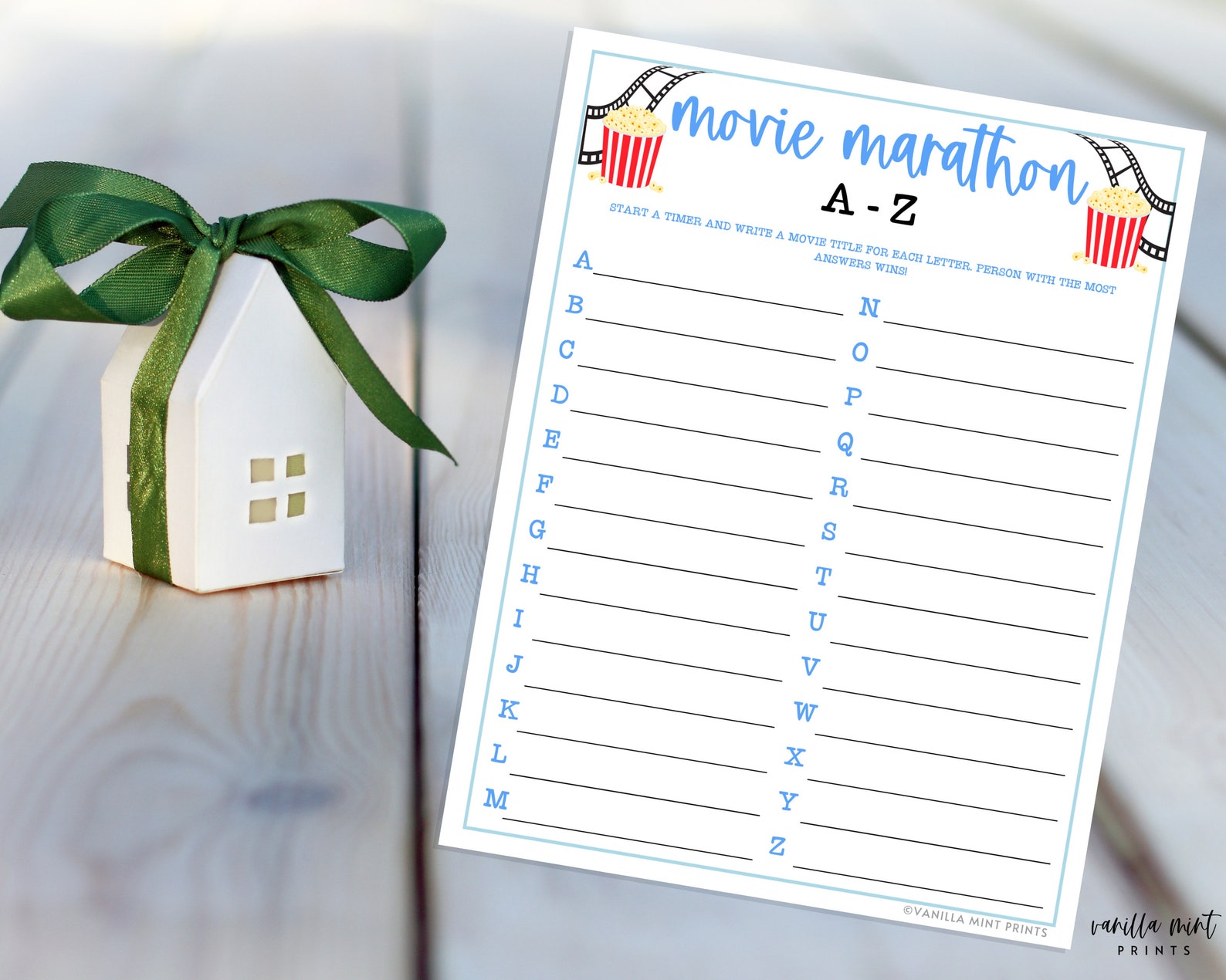 Housewarming Party Games Movie Marathon A-Z Fun - Etsy