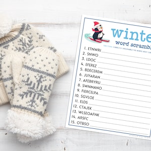 Winter Word Scramble Game | Printable Winter Games | Wintertime ...