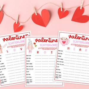 Valentine's Day 3 Game Scattergories BUNDLE | Fun Valentine's Day ...