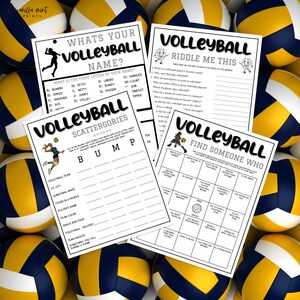 Volleyball 10 Game BUNDLE | Ten Printable Volleyball Team Party Games ...