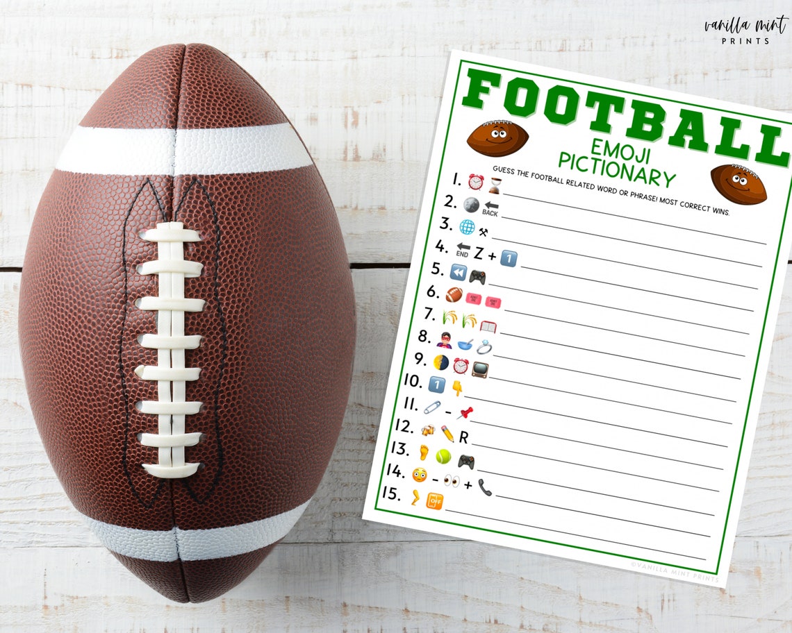 Football Emoji Pictionary Game Super Bowl Party Games - Etsy Canada