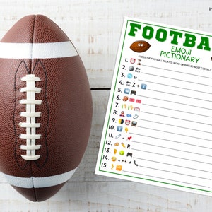 Football Emoji Pictionary Game | Super Bowl Party Games | Printable ...
