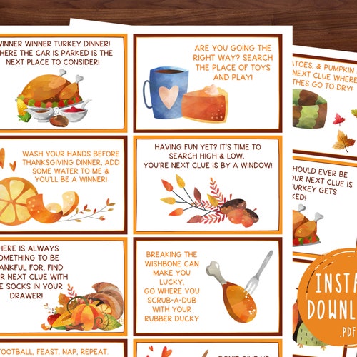 Thanksgiving Scavenger Hunt Game Thanksgiving Party Games - Etsy