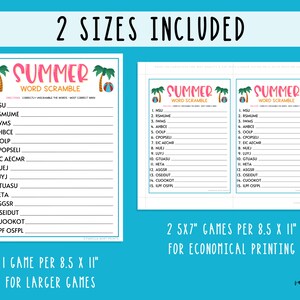 Summer Word Scramble Game | Printable Summertime Games | Party Games ...
