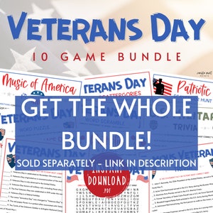 Veterans Day Word Search Game | Printable Veterans Day Party Games ...