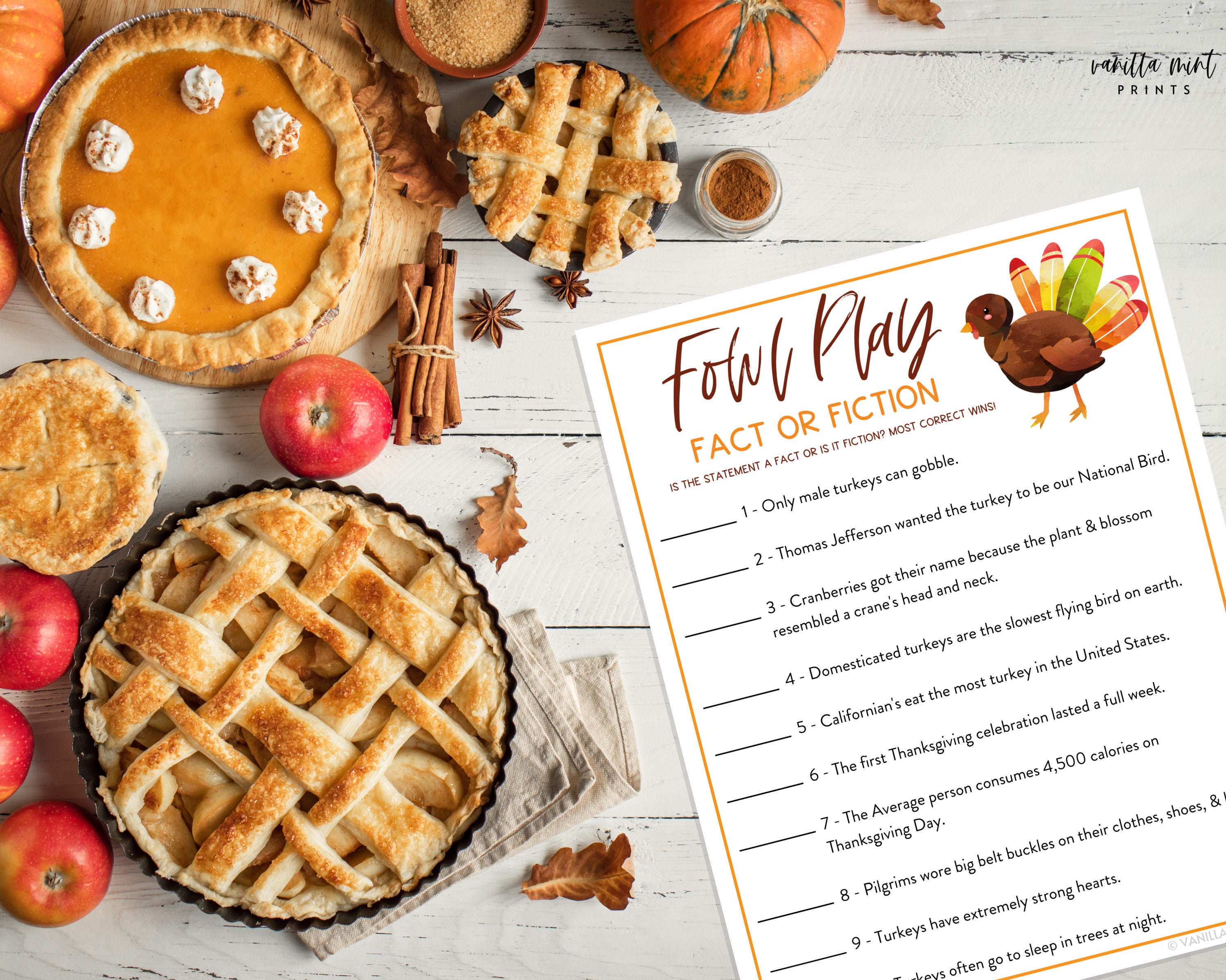 Thanksgiving Trivia Game | Fowl Play Turkey Trivia Thanksgiving ...