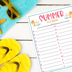 Summer A - Z Race | Printable Summertime Games | Party Games | Summer ...