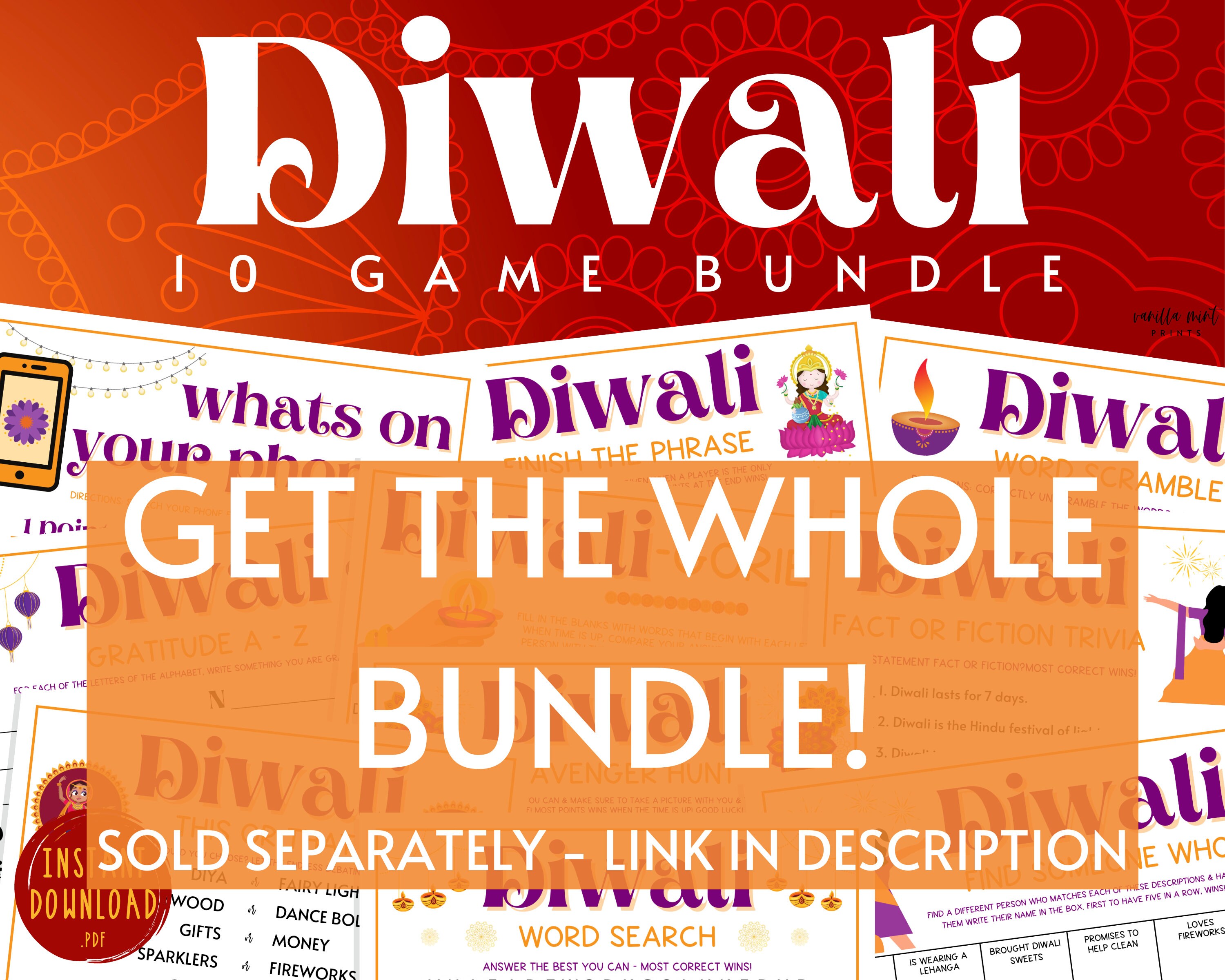 Diwali Charades Game | Printable Festival of Lights Party Games ...