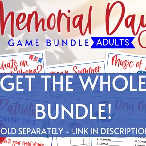 Memorial Day Pictionary Game | Printable Memorial Day Party Games ...