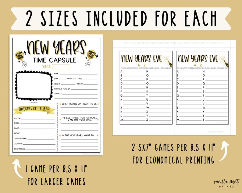 5 New Years Eve Kids Party Games BUNDLE Printable New Years - Etsy