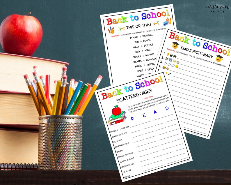 Back to School 10 Game BUNDLE First Day of School Activities | Etsy