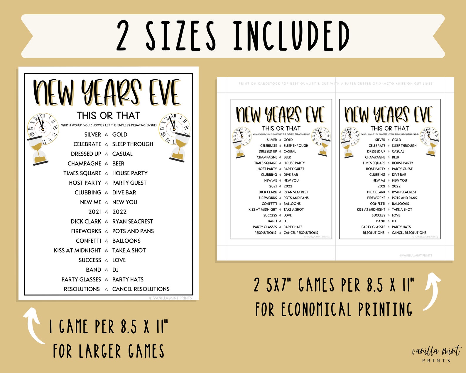 New Years Eve This or That Game New Years Games New Years - Etsy