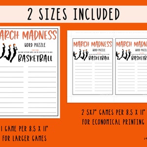 March Madness Word Puzzle Game | Printable March Madness Party Games ...