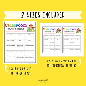 Back to School Classroom Scavenger Hunt | First Day of School Get to ...