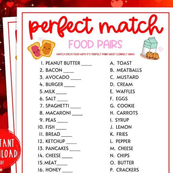 Food Names Game - Etsy