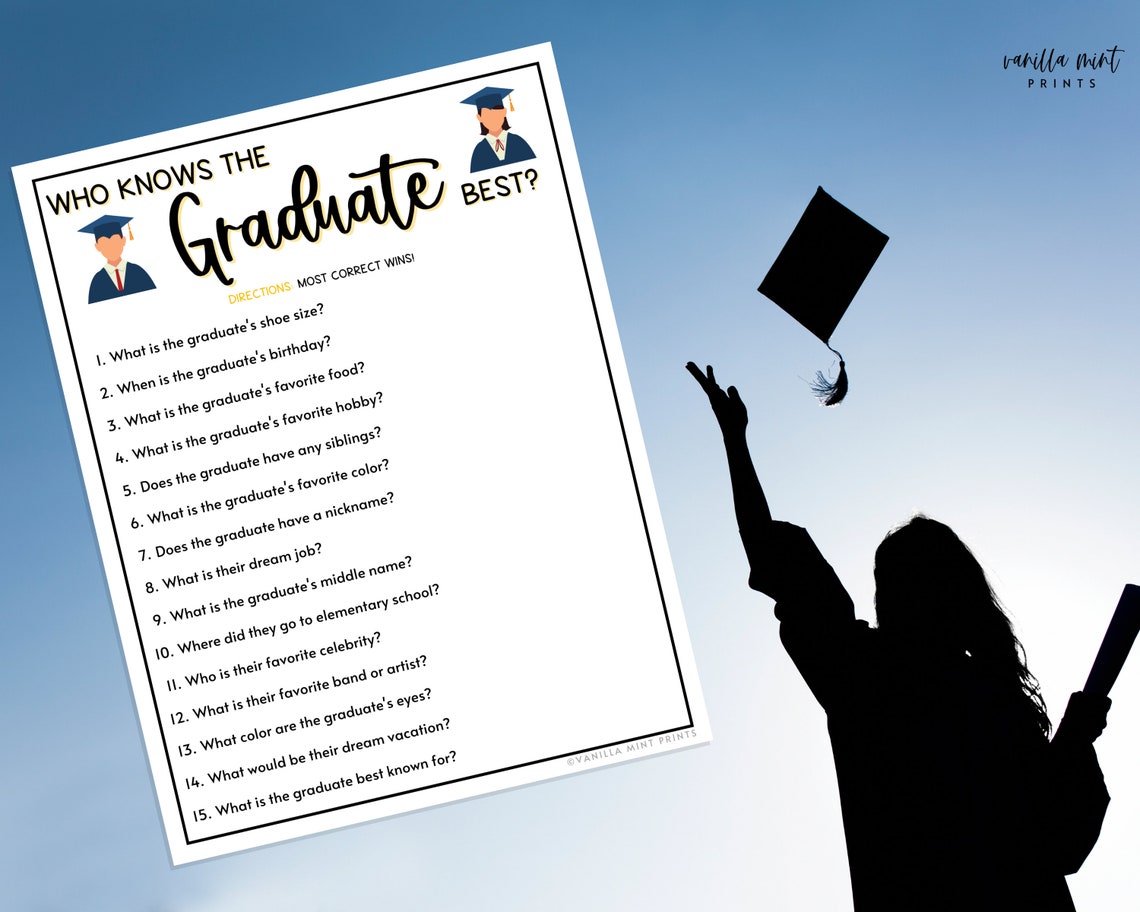 Graduation Games | Who Knows the Graduate Best | Fun Graduation Party ...