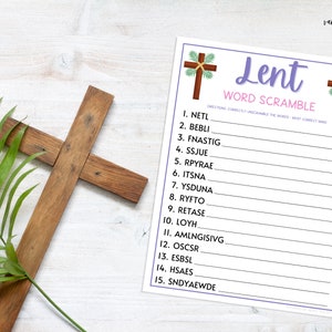 Lent Word Scramble Game | Printable Party Games | Easter Activities for ...