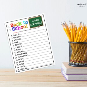 Back to School Game | Word Scramble | First Day of School Activities ...