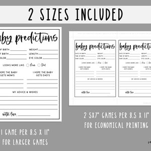 Baby Predictions | Fun Minimalist Baby Shower Party Games | Advice ...