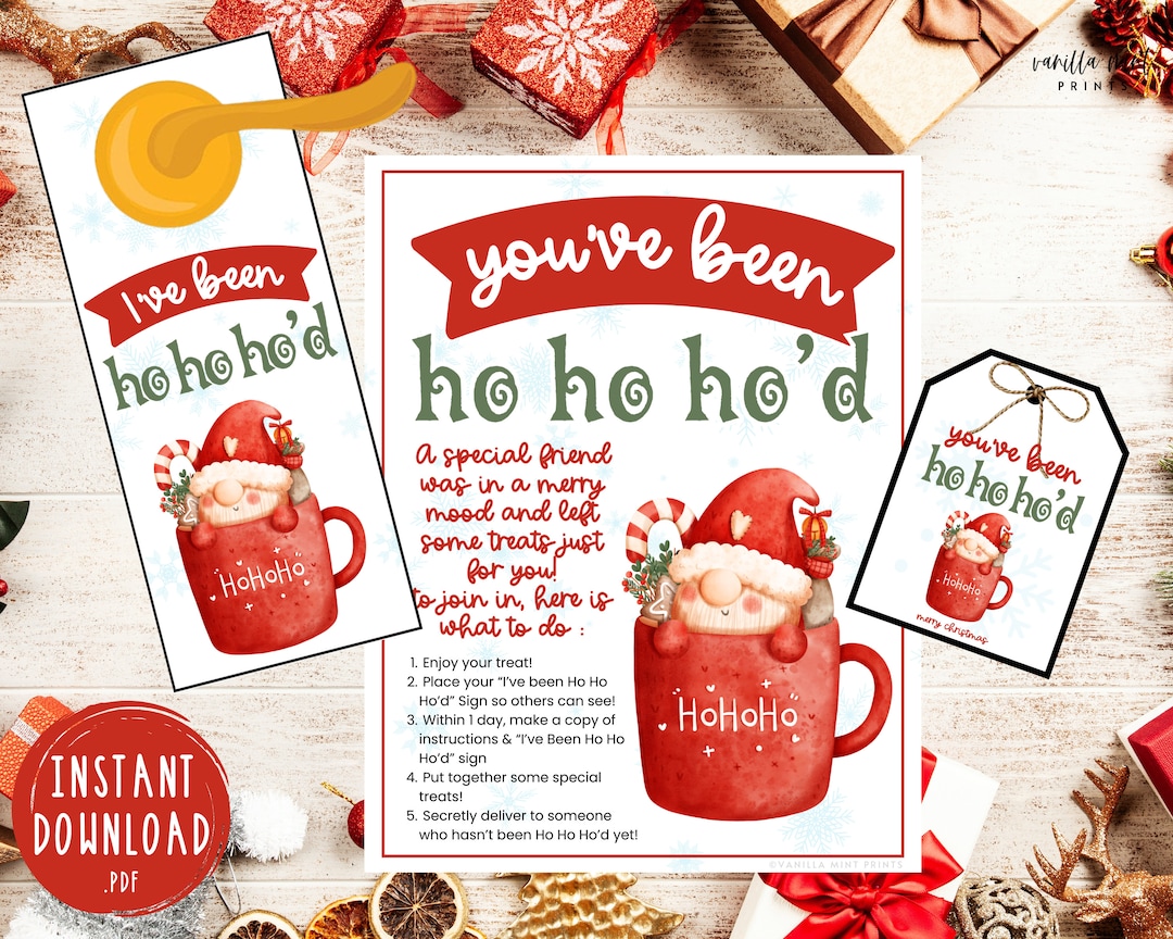 You've Been Ho Ho Ho'd Printable Christmas Game Kit | Secret Santa ...