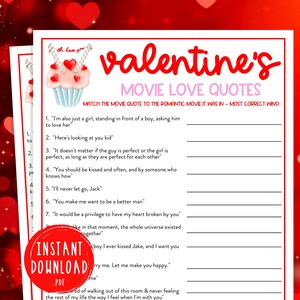 Valentine's Day Movie Love Quotes Game | Valentine Printable Games ...