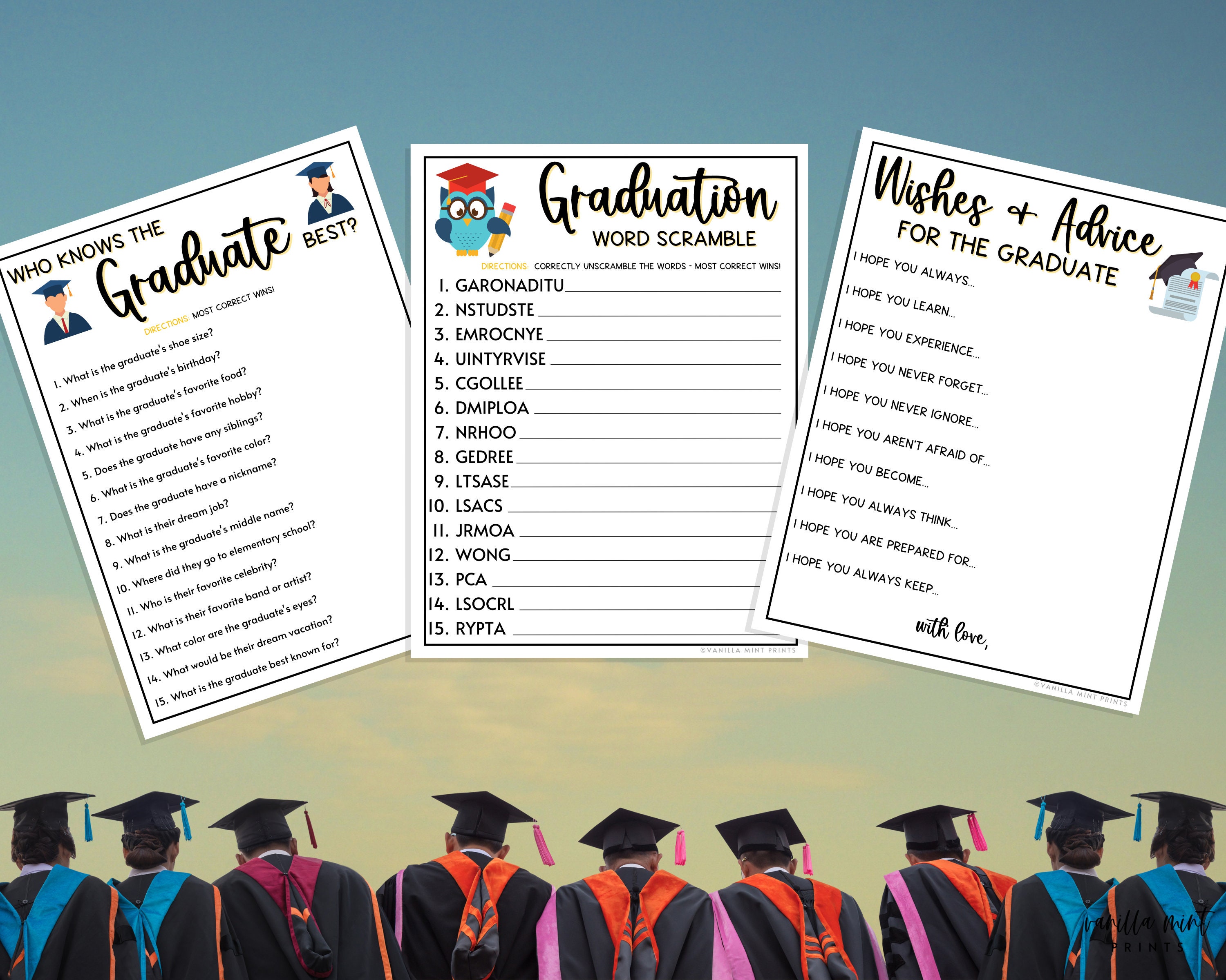 Graduation Games 10 Game BUNDLE Fun Graduation Party Games - Etsy