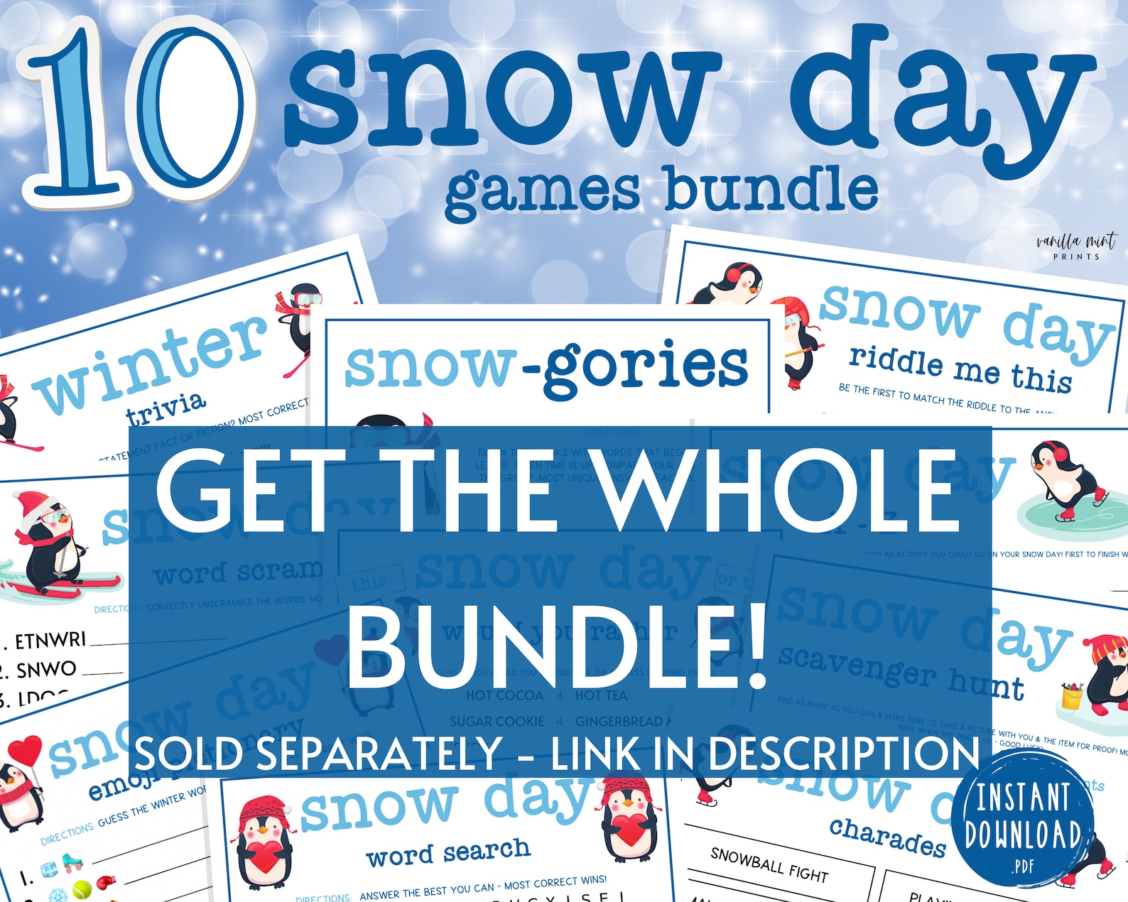 Snow Day Word Search Game Fun Printable Winter Games - Etsy Canada