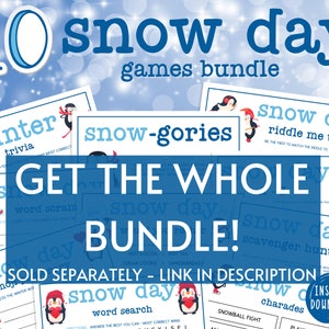 Snow Day Charades Game | Fun Printable Winter Game | Wintertime ...