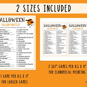 Halloween Villain Matching Game Halloween Printable Games | Etsy